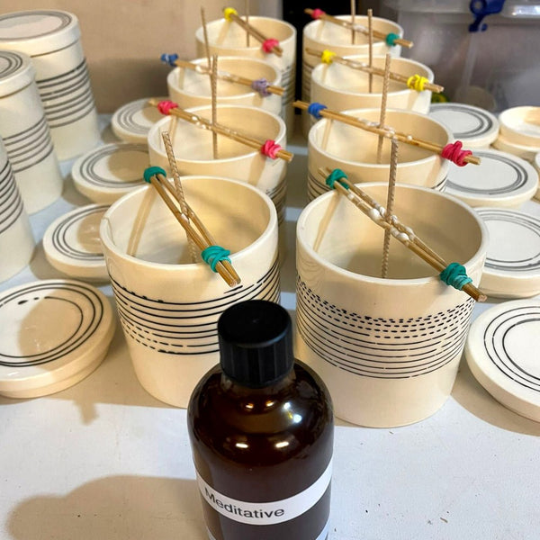 Focus Candle in Unique Hand Made Ceramic Jar - Angelico